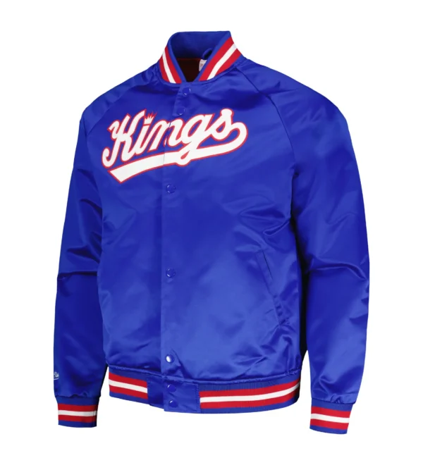 Sacramento Kings Classics Throwback Wordmark Royal Blue Varsity Jacket ...